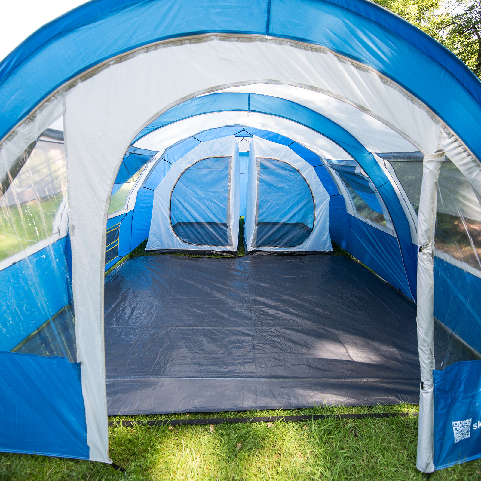 skandika Kemi 4 Personen Familienzelt Festival Tunnel 480x340 cm blau ...